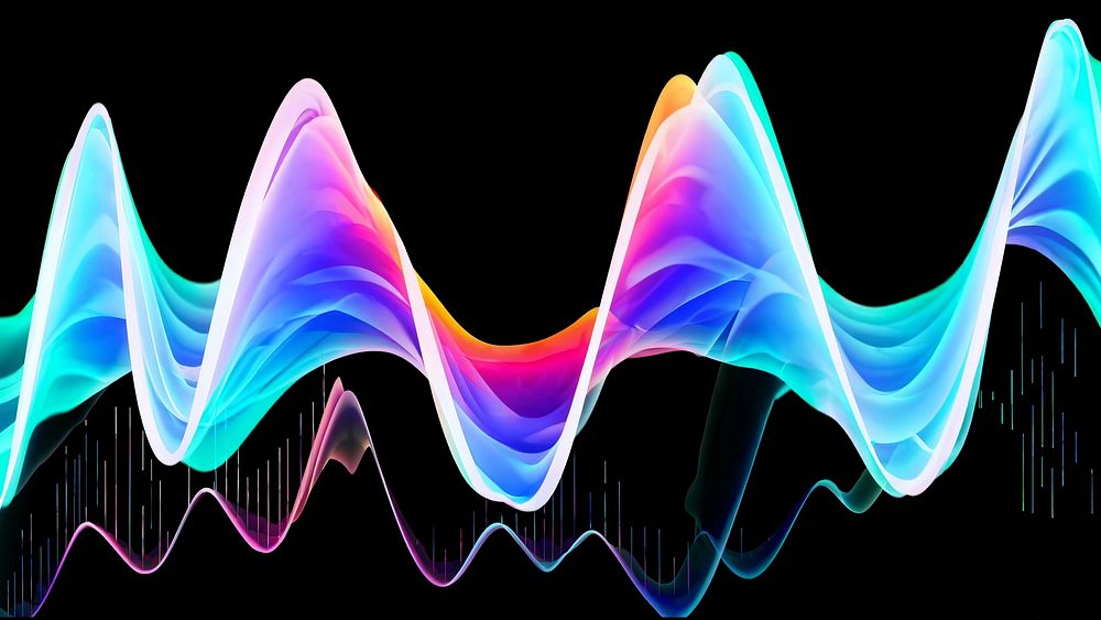 Colorful, abstract waveforms digital style, | Free Video - rawpixel