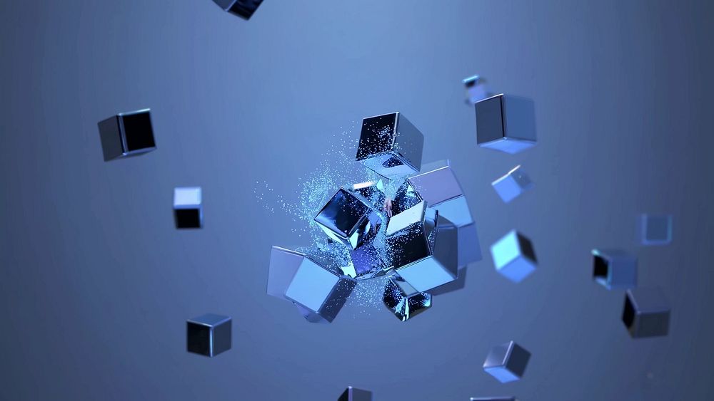 Dynamic video metallic cubes exploding | Free Video - rawpixel