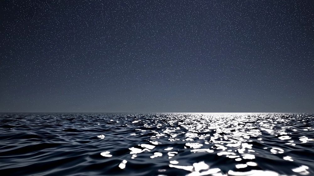 serene night ocean scene low-angle | Free Video - rawpixel