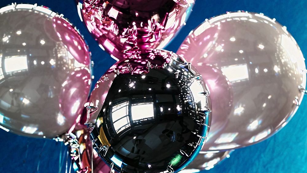 Close-up, low-angle shot reflective balloons | Free Video - rawpixel
