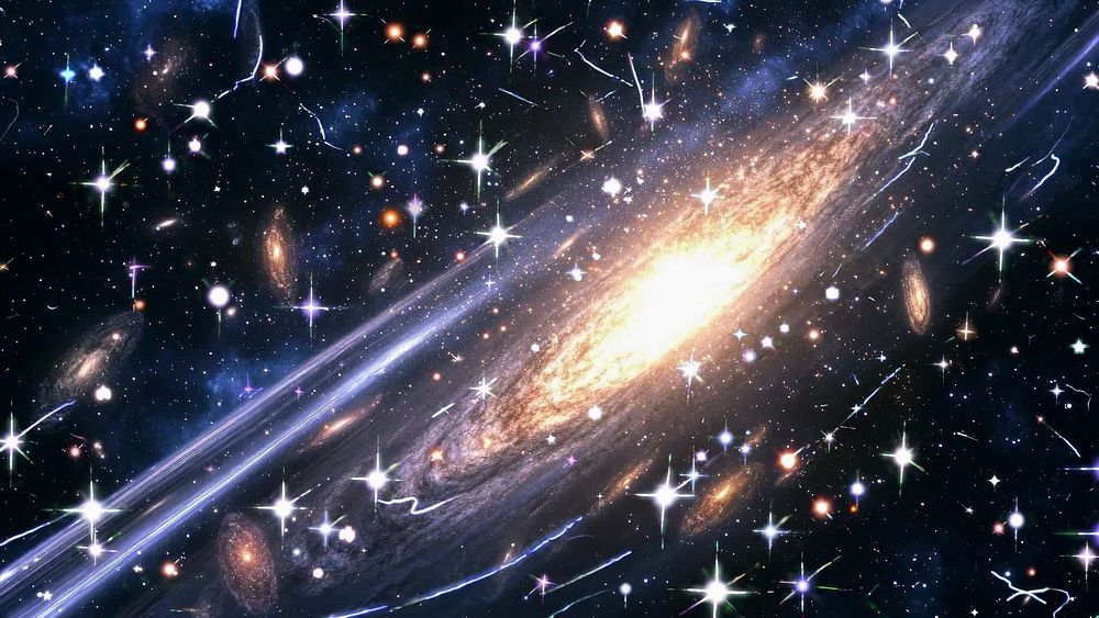 cosmic video scene glowing galaxy | Free Video - rawpixel