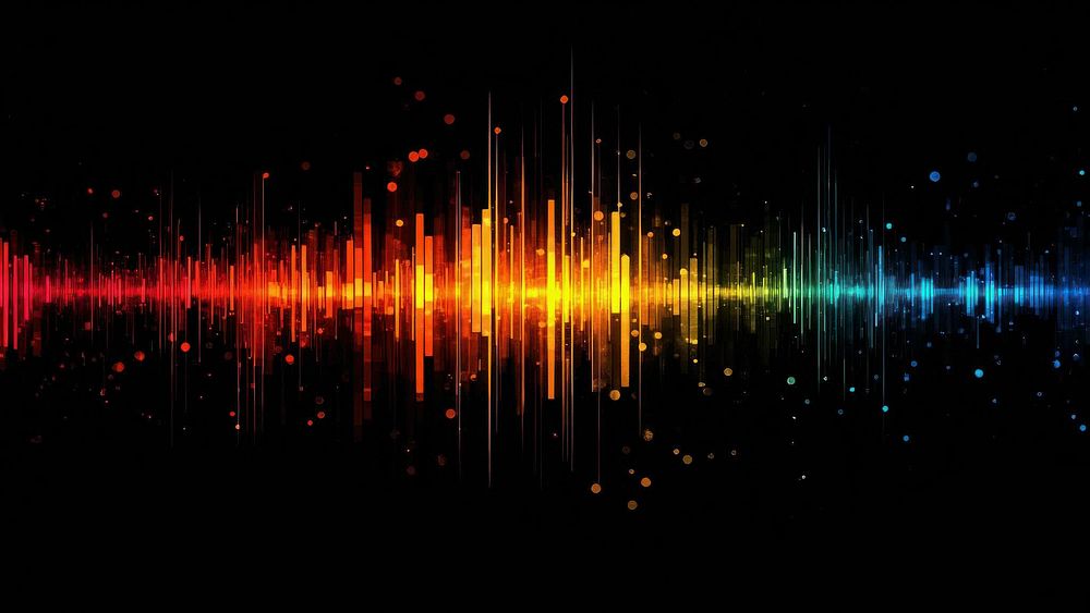 Colorful soundwave graphic black background, | Free Video - rawpixel