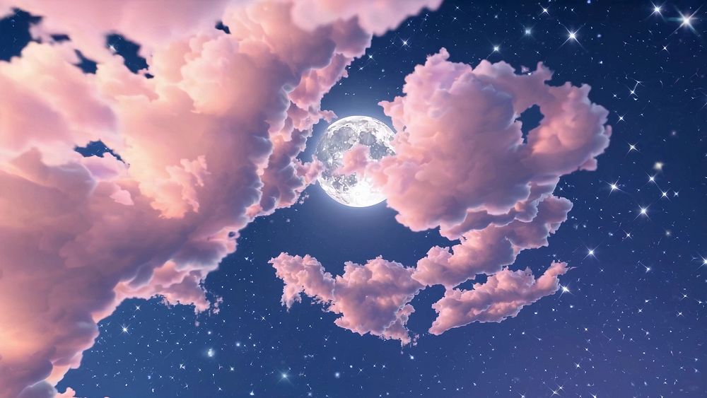 dreamy video featuring full moon | Free Video - rawpixel