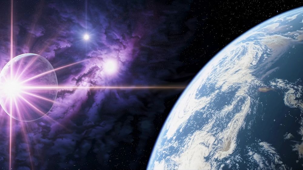cosmic video scene showing Earth | Free Video - rawpixel