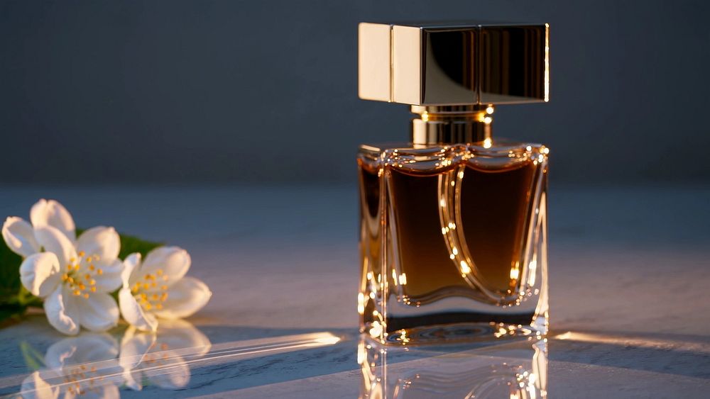 Elegant perfume bottle reflective surface | Free Video - rawpixel