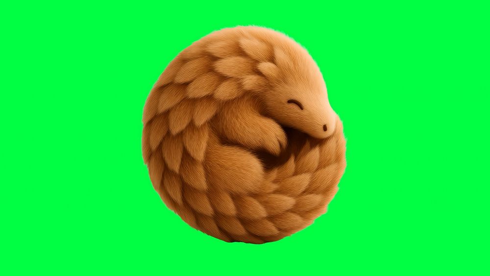 Cute curled pangolin illustration animation | Free Video - rawpixel
