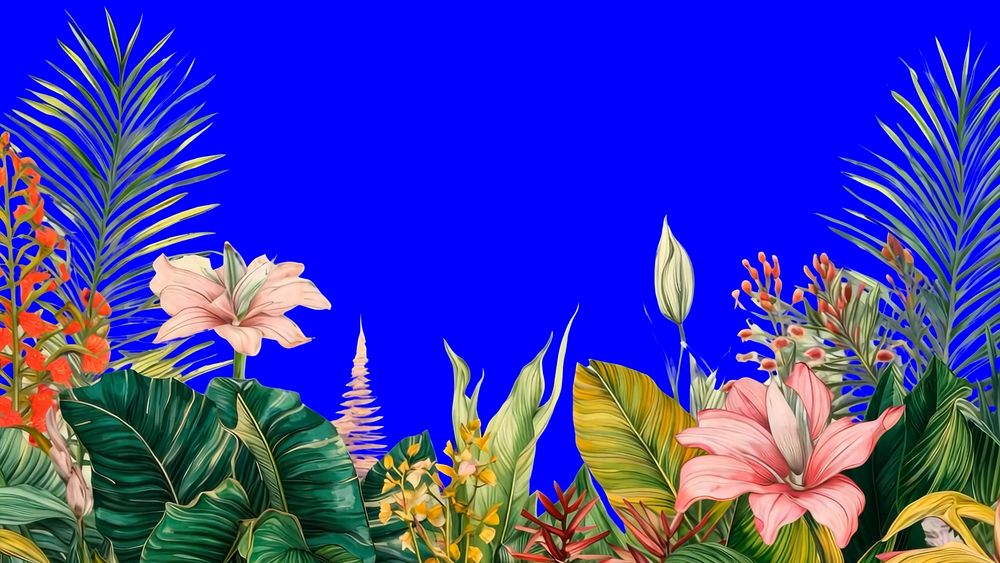 Vibrant tropical floral border animation, | Free Video - rawpixel