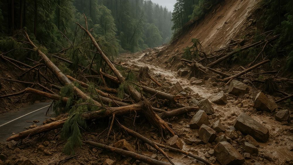 dramatic landscape video scene landslide | Free Video - rawpixel