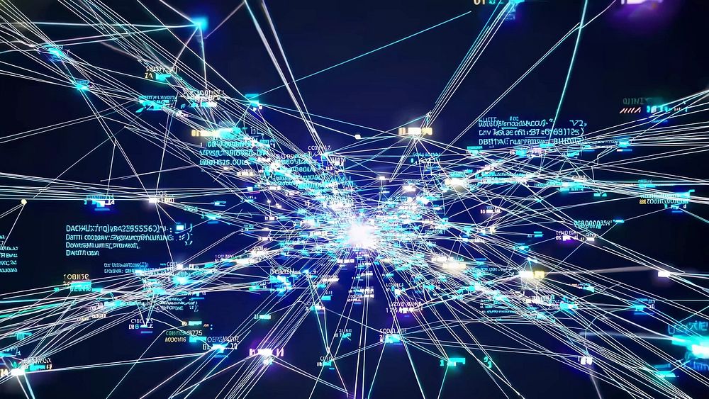 Dynamic network visualization futuristic style | Free Video - rawpixel