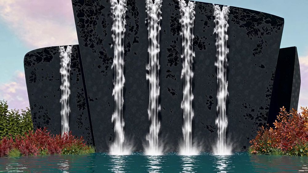 serene video scene cascading waterfalls | Free Video - rawpixel