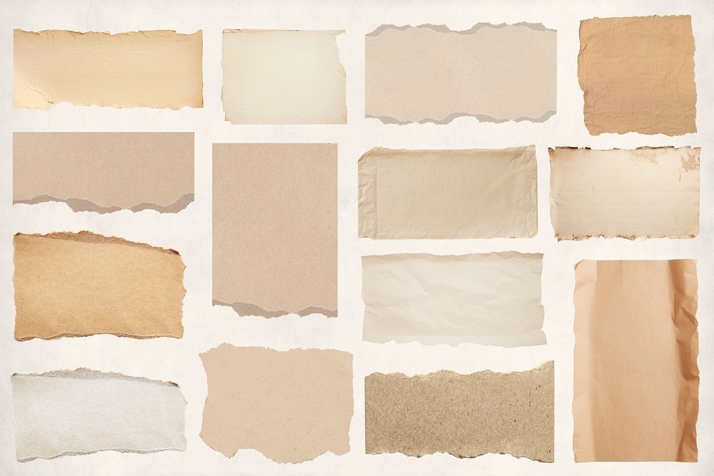 Craft papers, editable element set | Premium Editable Design - rawpixel