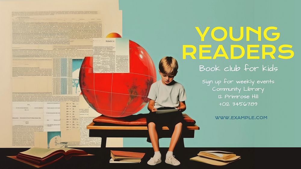 Young readers blog banner template | Free Photo - rawpixel