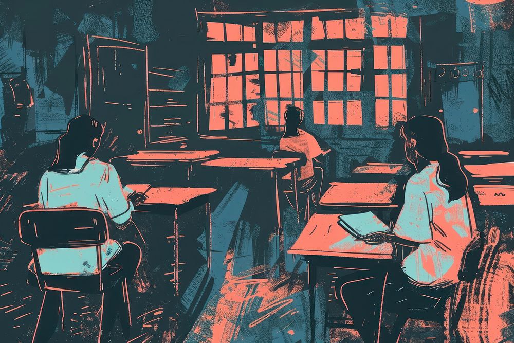 Young people art illustrated drawing. | Free Photo Illustration - rawpixel