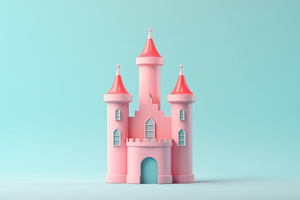 Pink fairytale castle illustration | Free Photo Illustration - rawpixel