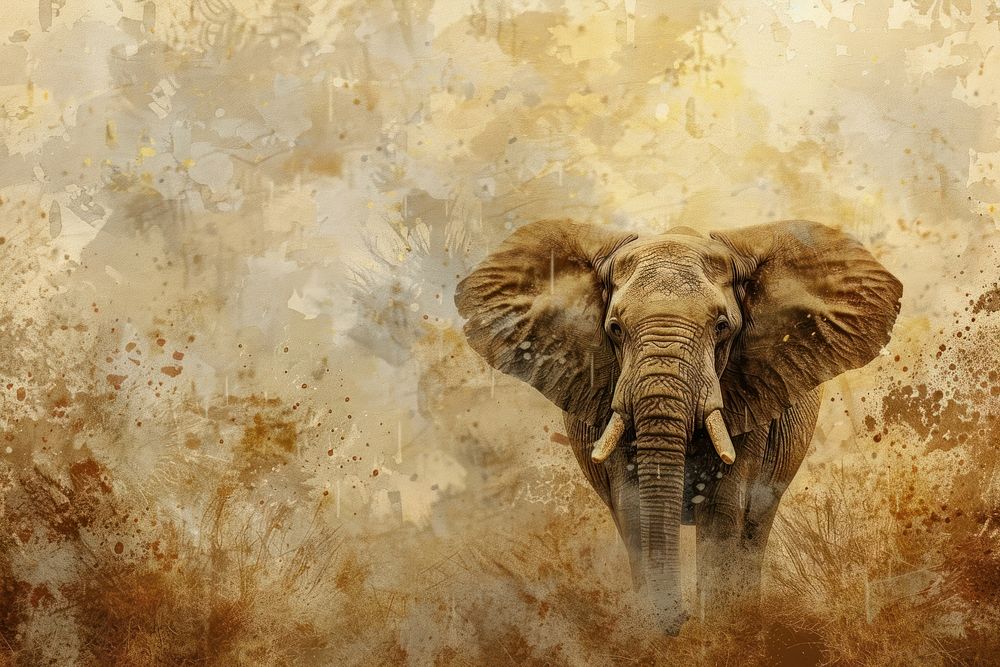 Elephant elephant painting wildlife. | Free Photo Illustration - rawpixel