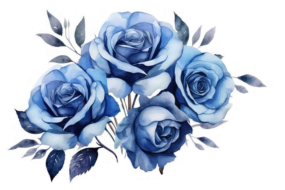 Illustration blue roses art graphics | Free Photo Illustration - rawpixel