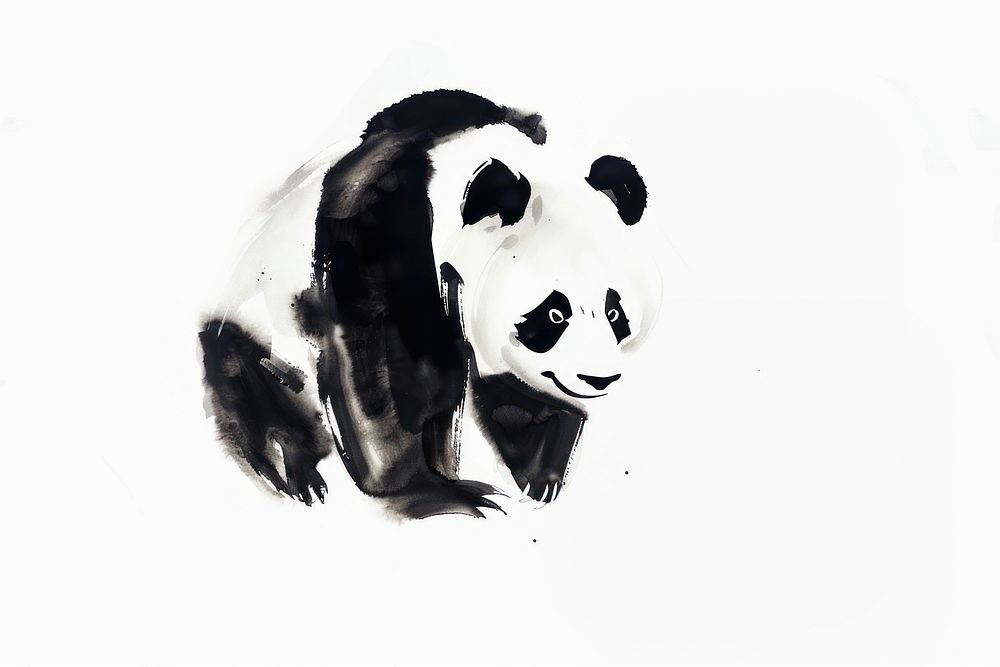 Panda Japanese minimal wildlife stencil | Free Photo Illustration ...