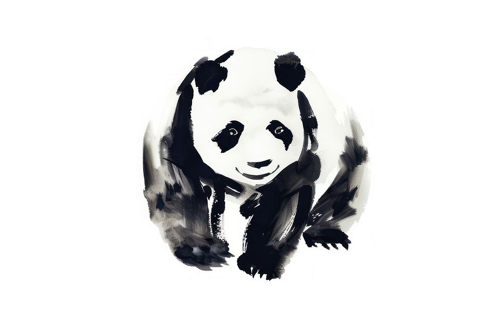 Panda Japanese minimal wildlife stencil | Free Photo Illustration ...