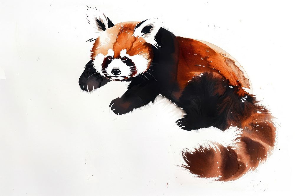 Red panda Japanese minimal wildlife | Free Photo Illustration - rawpixel