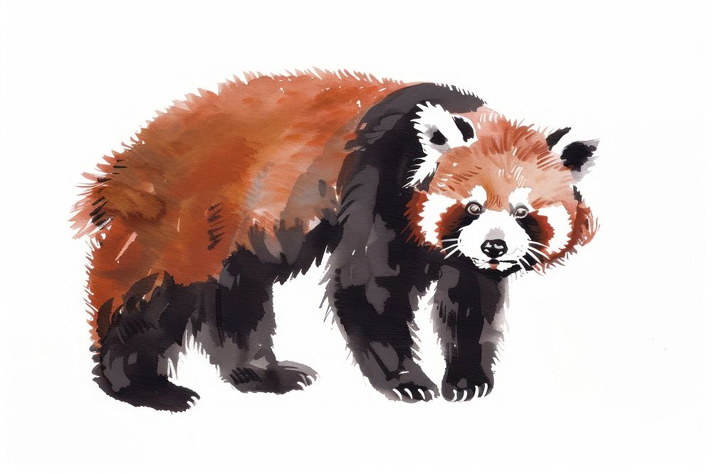 Red panda Japanese minimal wildlife | Free Photo Illustration - rawpixel