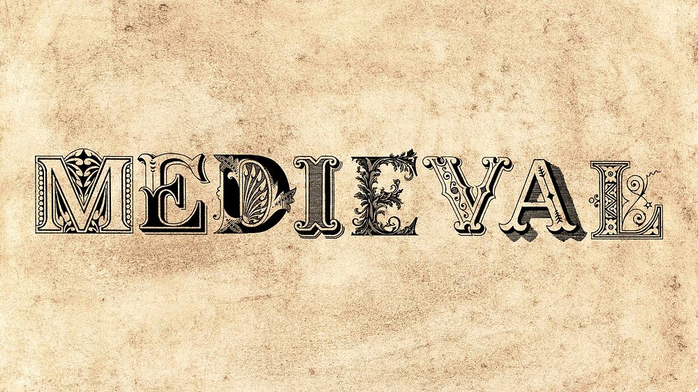 Medieval word classic alphabet art | Free Photo Illustration - rawpixel