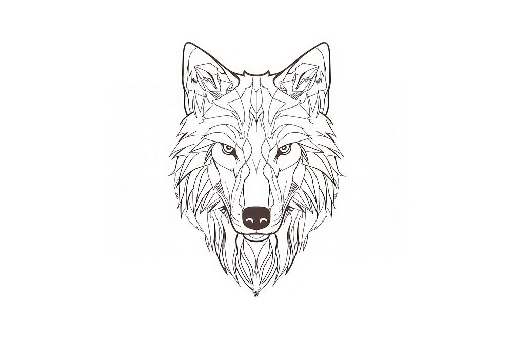 Minimalist symmetrical wolf illustrated wildlife | Free Photo ...