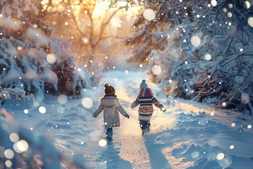 Kids playing snow performer outdoors | Free Photo - rawpixel