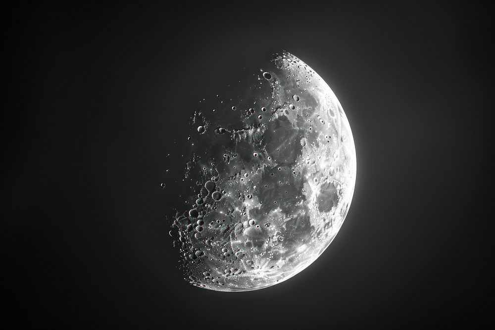 Third quarter moon astronomy outdoors | Free Photo - rawpixel