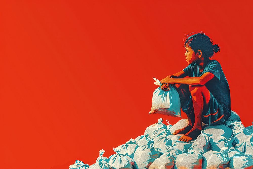 Illustration duo tone poverty concept | Free Photo Illustration - rawpixel