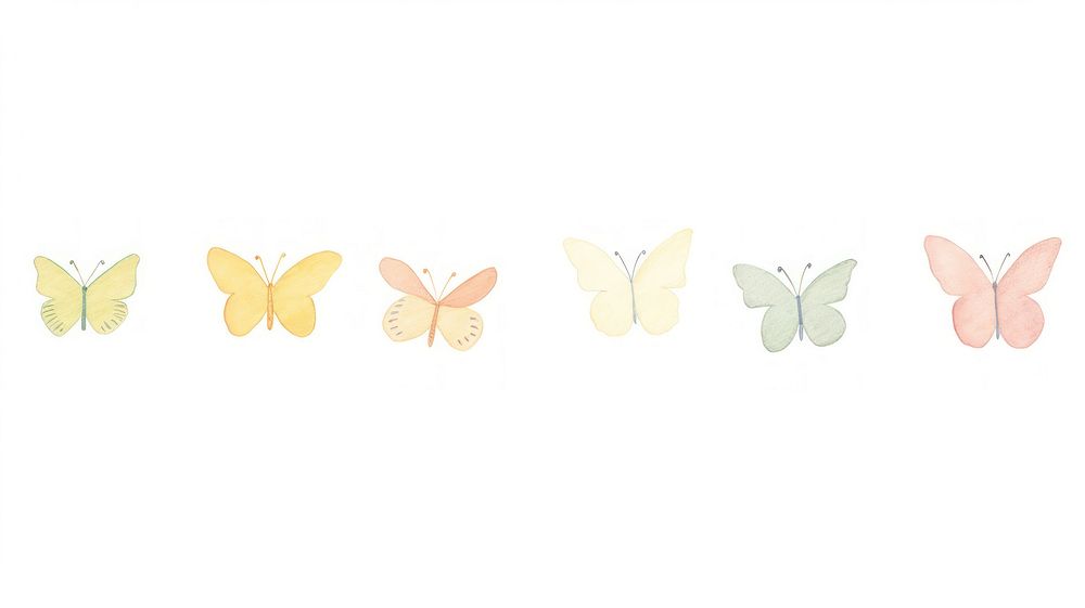 Butterflies as divider line watercolour | Free Photo Illustration ...