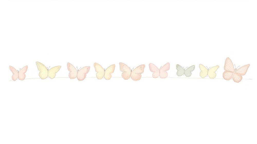 Butterflies as divider line watercolour | Free Photo Illustration ...