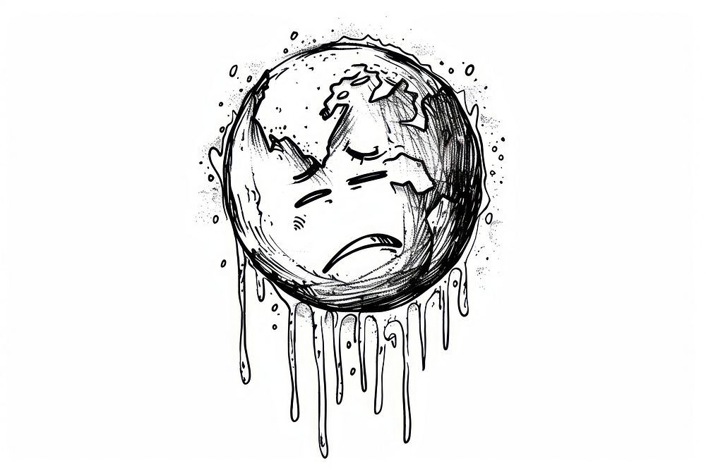 Crying earth emoji drawing illustrated | Free Photo Illustration - rawpixel