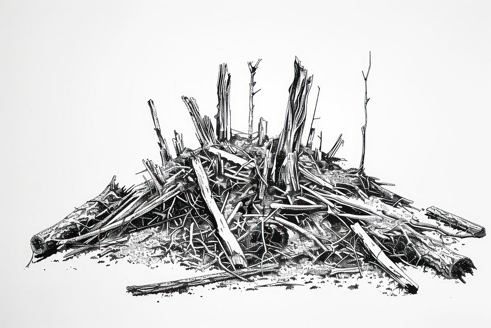 Deforestation drawing illustrated bulldozer. | Free Photo Illustration ...