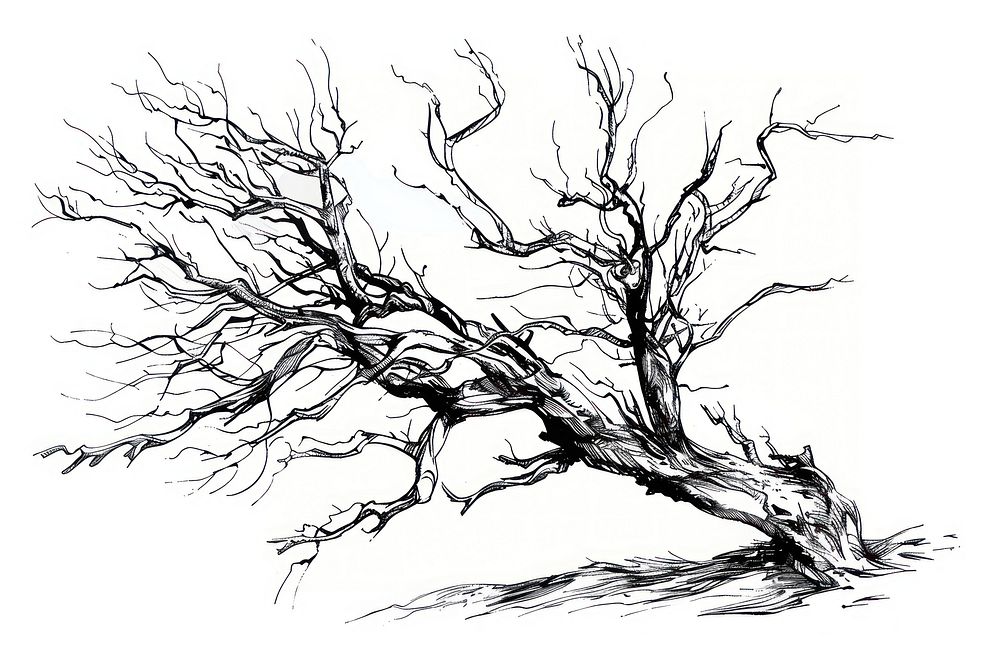 Dying tree drawing illustrated bonfire. | Free Photo Illustration ...