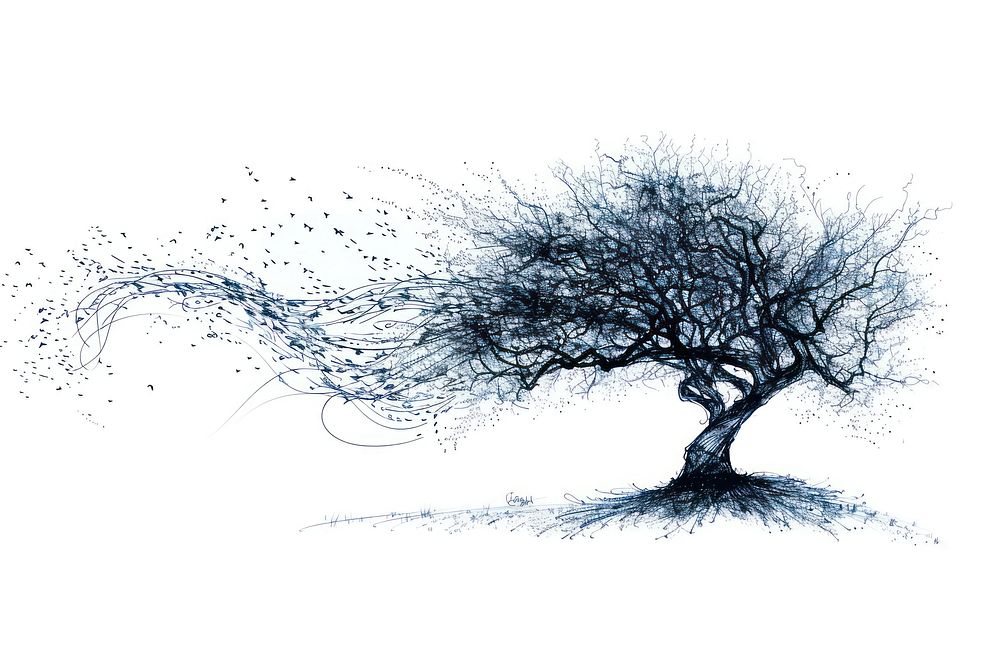 Dying tree drawing illustrated sketch. | Free Photo Illustration - rawpixel