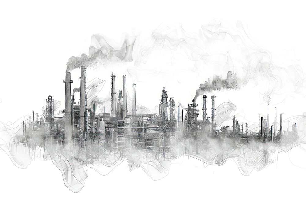 Factory pollution drawing architecture illustrated. | Free Photo ...