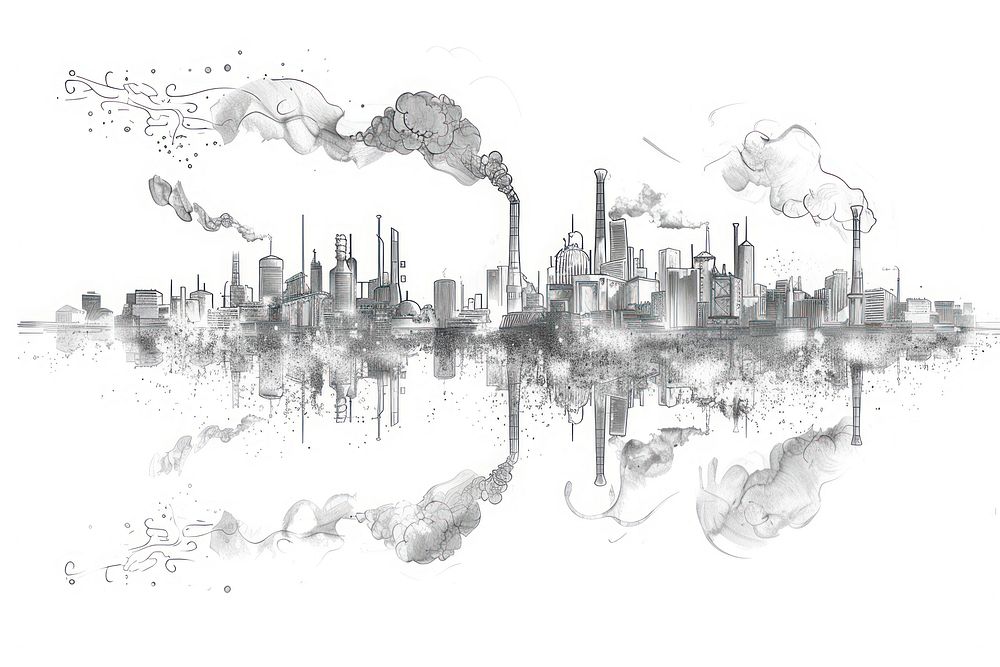 No pollution drawing architecture illustrated. | Free Photo ...