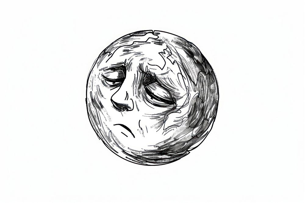 Sad earth emoji drawing illustrated | Free Photo Illustration - rawpixel
