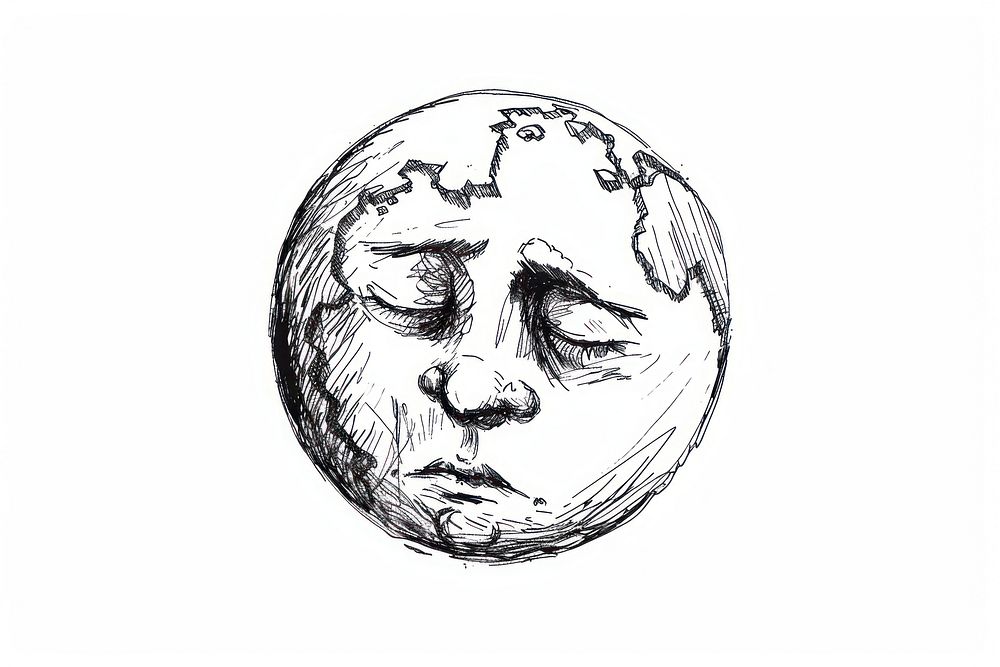 Sad earth emoji drawing illustrated | Free Photo Illustration - rawpixel