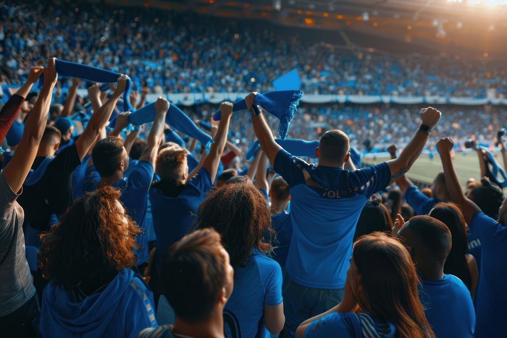 Soccer fans crowd celebrating triumphant. | Free Photo - rawpixel