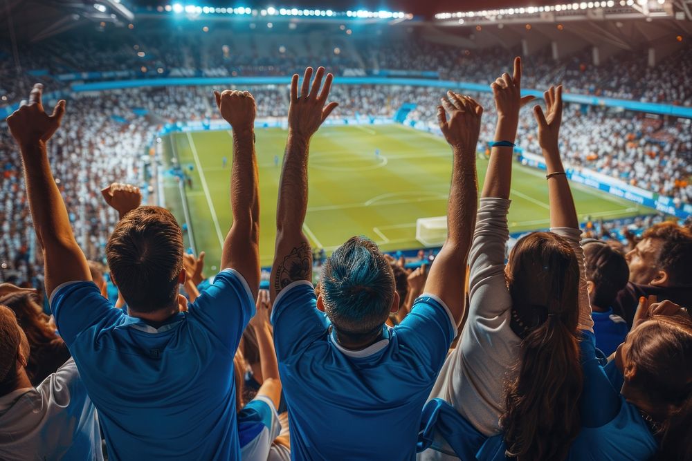 Soccer fans crowd celebrating triumphant. | Free Photo - rawpixel