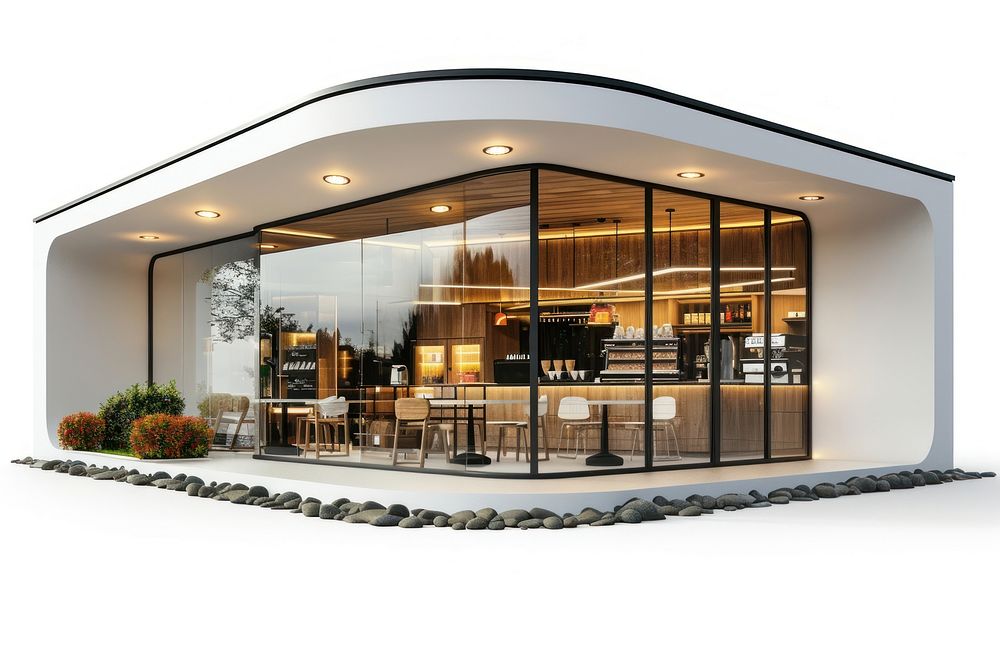 Contemporary coffee shop architecture building | Premium Photo - rawpixel