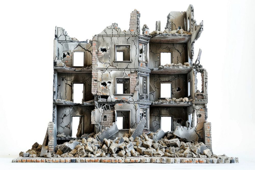 Tower destroyed building architecture rubble | Free Photo - rawpixel