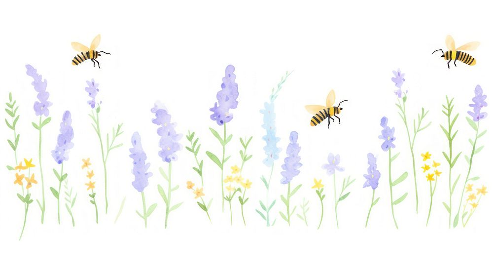 Bees As Divider Watercolor Images | Free Photos, PNG Stickers ...