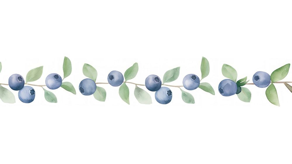 Blueberries as divider watercolor blueberry | Free Photo Illustration ...