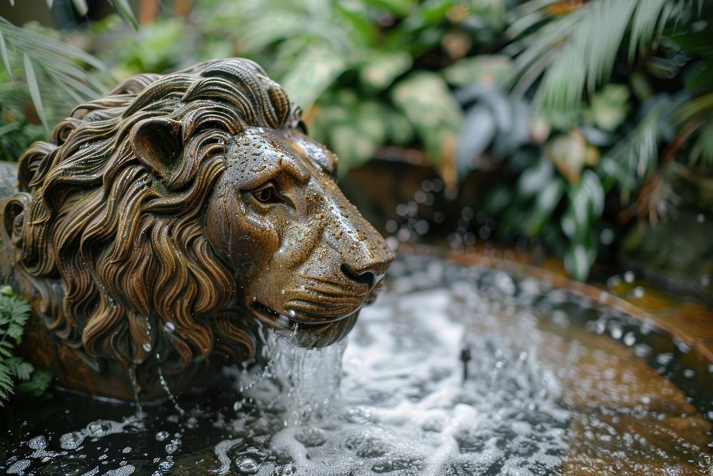 Lion wildlife bathing animal. | Free Photo - rawpixel