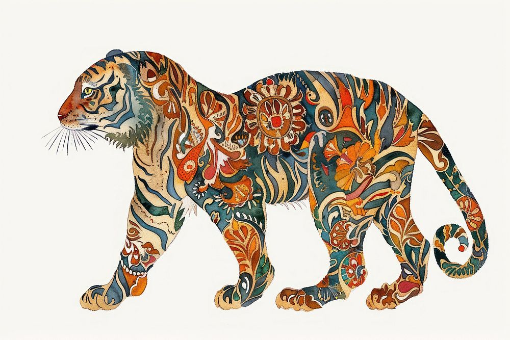 Tiger drawing animal mammal. | Free Photo Illustration - rawpixel