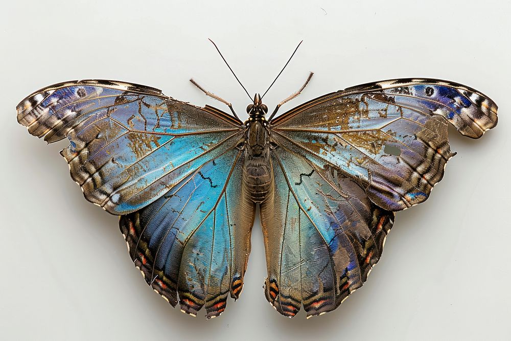 Morpho rhetenor Butterfly butterfly invertebrate | Free Photo - rawpixel