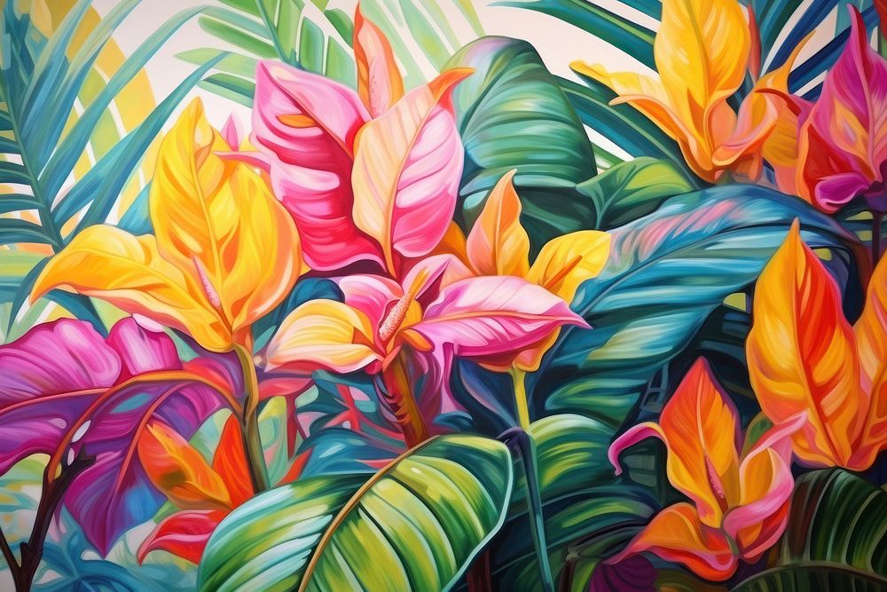 Rainbow painting vegetation graphics. | Free Photo Illustration - rawpixel