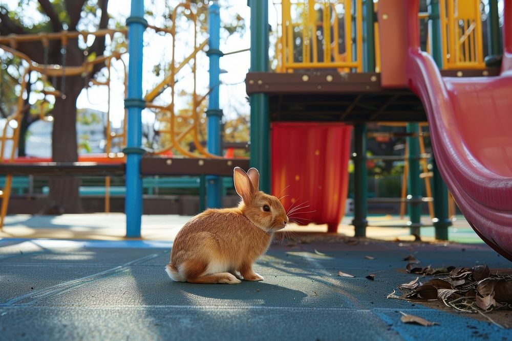 Rabbit playground outdoors animal mammal. | Free Photo - rawpixel